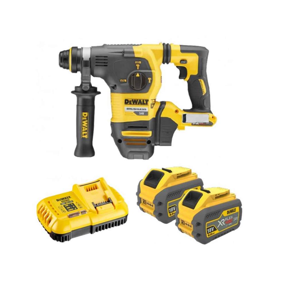 Dewalt DCH333X2 54V XR FlexVolt SDS Plus Hammer Drill in Toughbox (2X9 ...