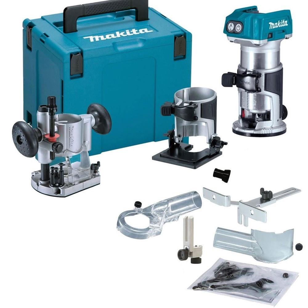 Makita DRT50ZJX2 18V Brushless Router with Plunge Base, Trim Base ...