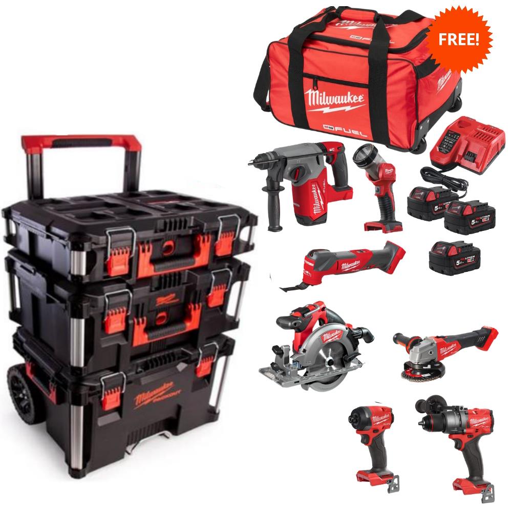 Milwaukee M18FPP8B-503P M18 8 Piece Packout Kit (3x5Ah) | Toolfix ...