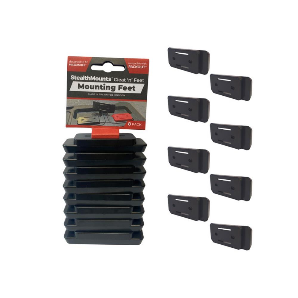 Stealth Mounts Milwaukee Packout Cleat 'n' Feet Mounting Feet (8 Pack ...