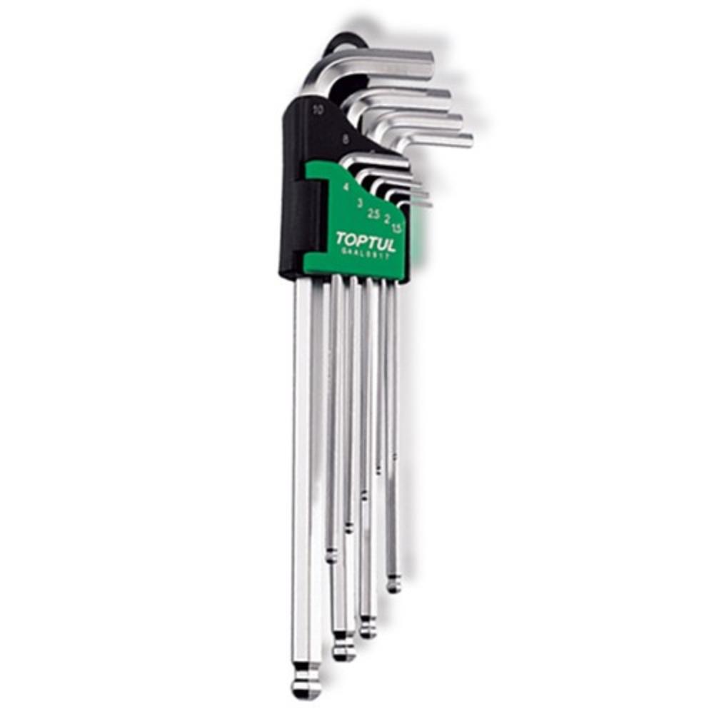 Toptul 9Pce XLong Ball Hex Key Set 1.5-10mm | Toolfix | Dundalk | Co ...