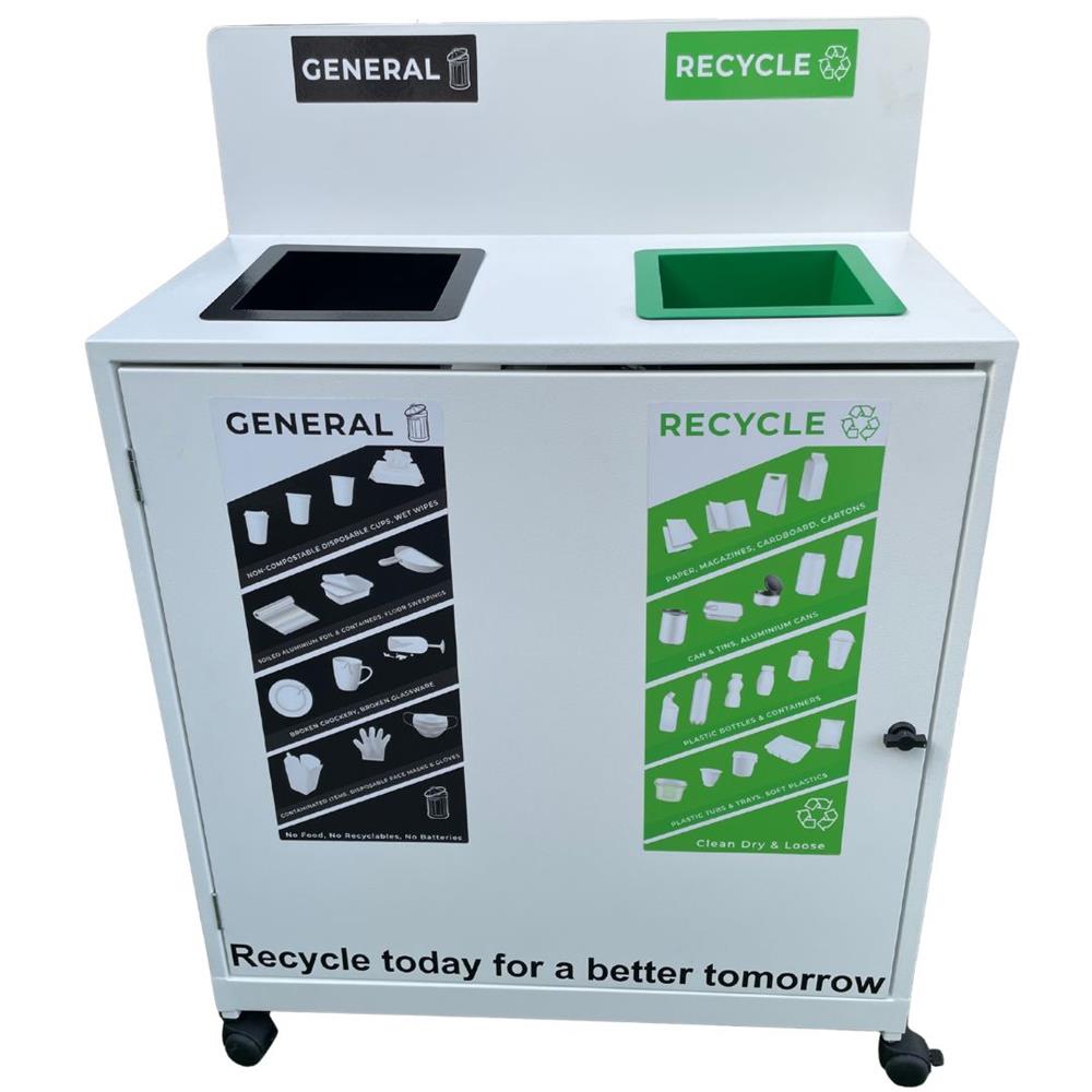 2 Way Metal Trinity Recycling bin | ecostore.ie Ireland