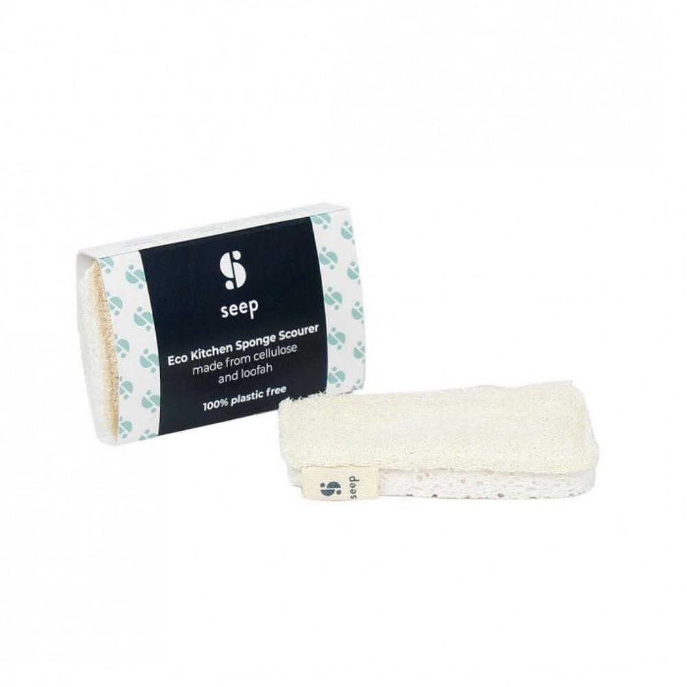 Seep Compostable Sponge with Loofah Scourer | ecostore.ie Ireland