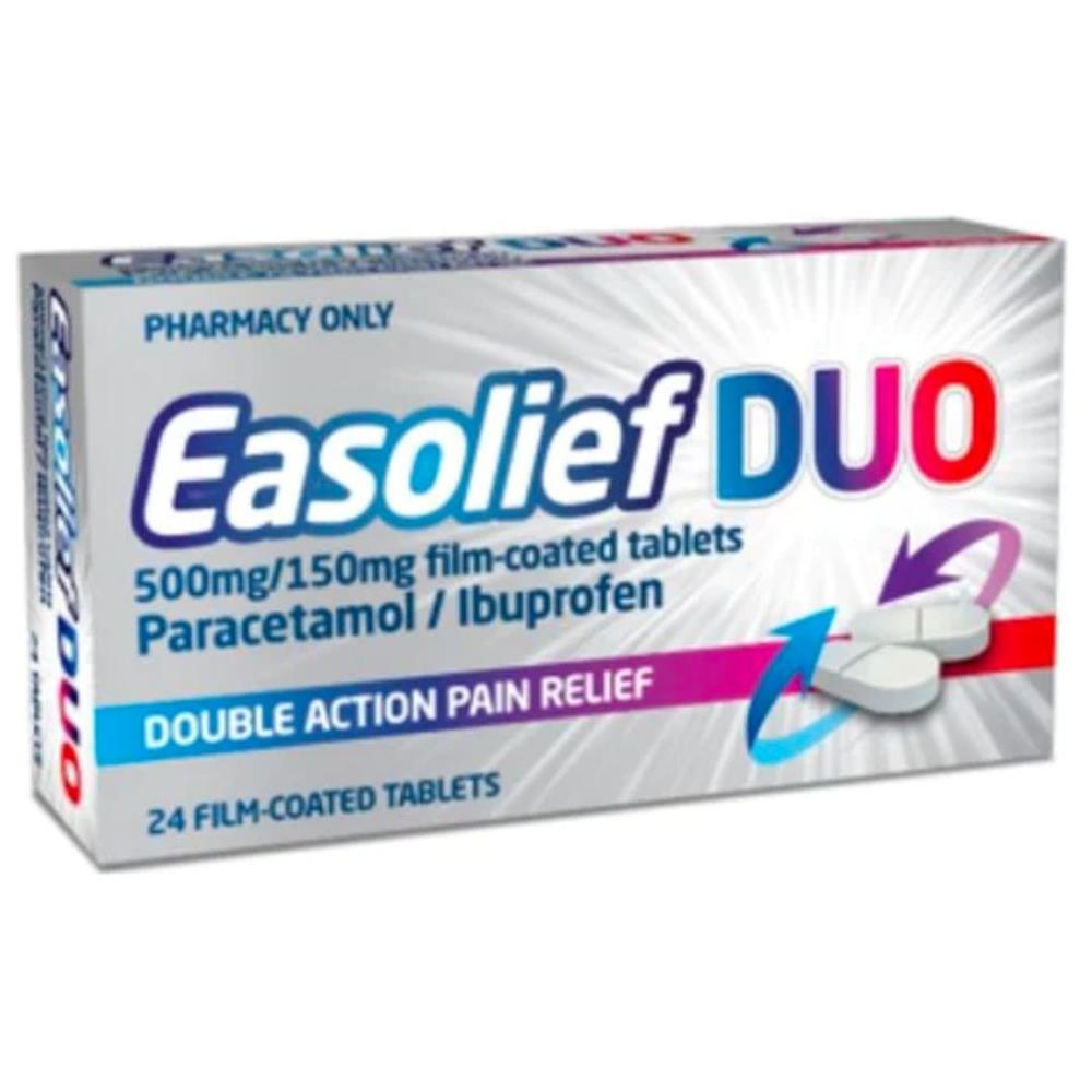 Easolief Duo Double Action 500mg Pain Relief 24 Film Coated Tablets ...