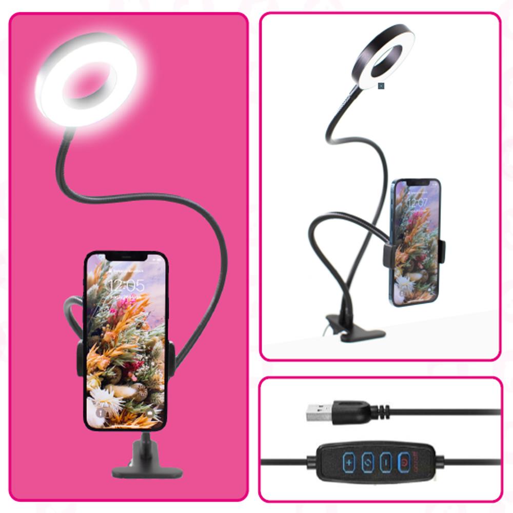 The Glowing Selfie Stand - Flexable and Adjustable Phone Holder with 3 ...