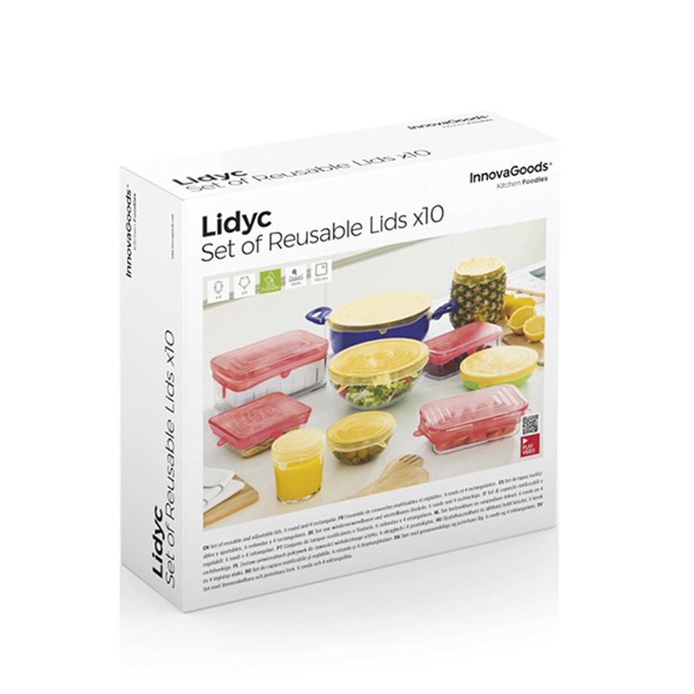 Set of 10 Reusable and Adjustable Kitchen Lids Lidyc InnovaGoods