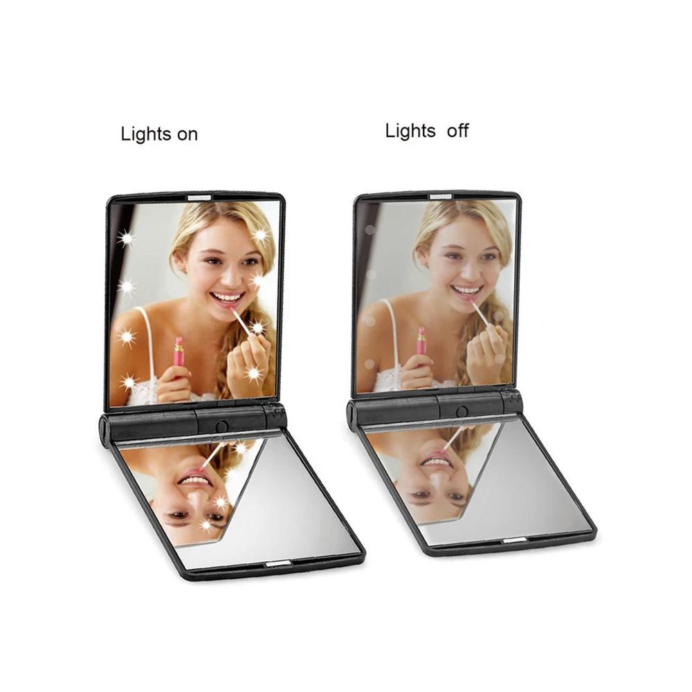 LED Foldable Compact Mirror - Light up Mirror - Compact Makeup Mirror