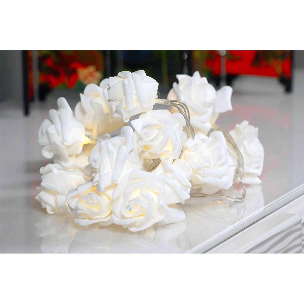 LED Light up Rose Chain - Top Table Bridal Decoration - White Rose ...