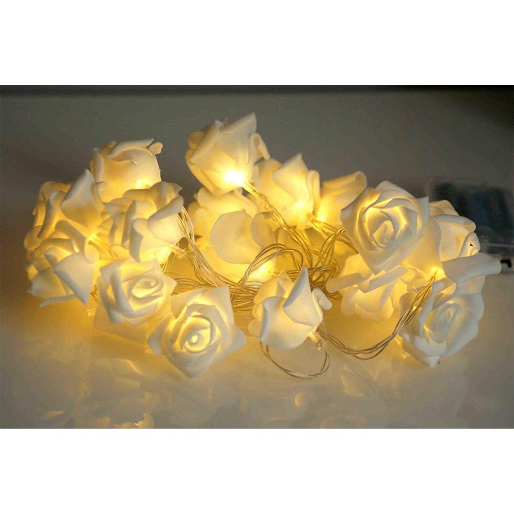 LED Light up Rose Chain - Top Table Bridal Decoration - White Rose ...