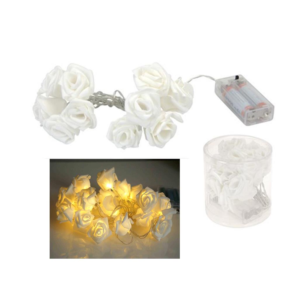 LED Light up Rose Chain - Top Table Bridal Decoration - White Rose ...