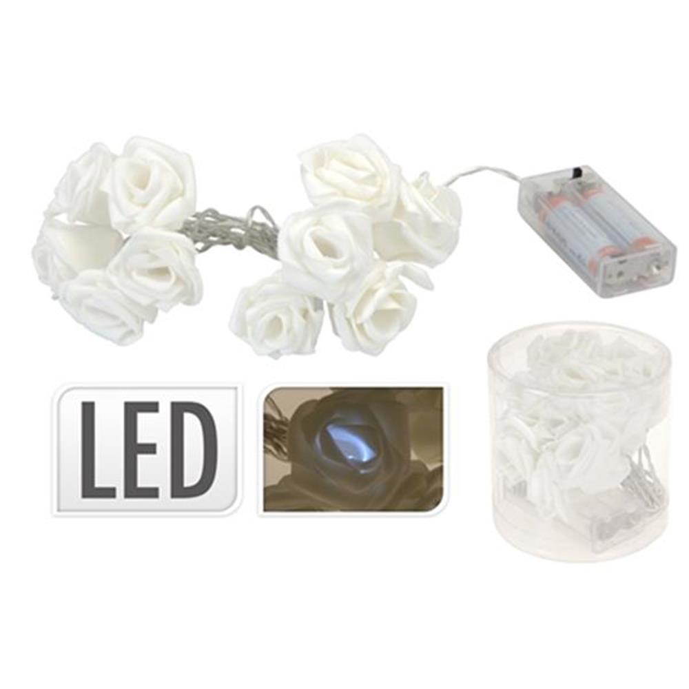 LED Light up Rose Chain - Top Table Bridal Decoration - White Rose ...