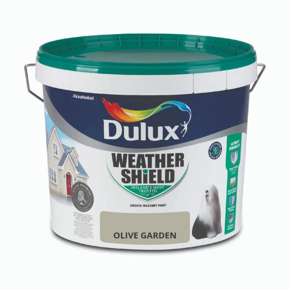 Dulux Weathershield Smooth Masonry Paint 10L Olive Garden |EEC ...