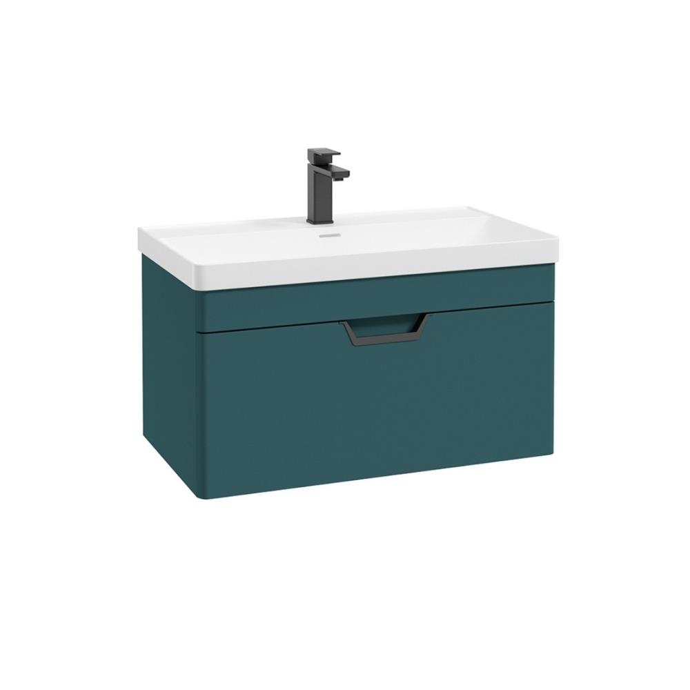 Sonas Freya 80Cm 1 Drawer Ocean Blue Wall Hung Vanity Unit |EEC ...