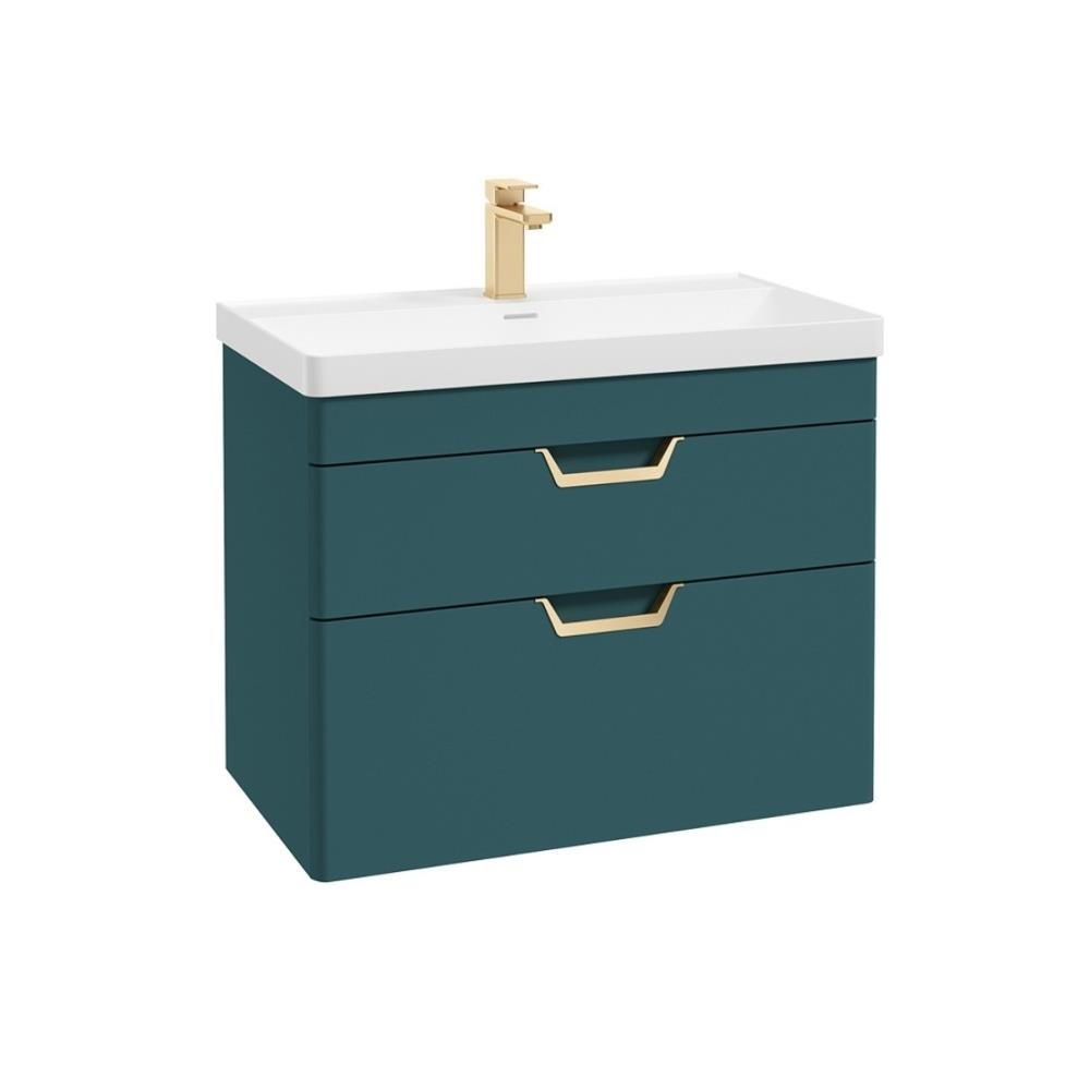 Sonas Freya 80Cm 2 Drawer Wall Hung Vanity Unit Matt Ocean Blue |EEC ...