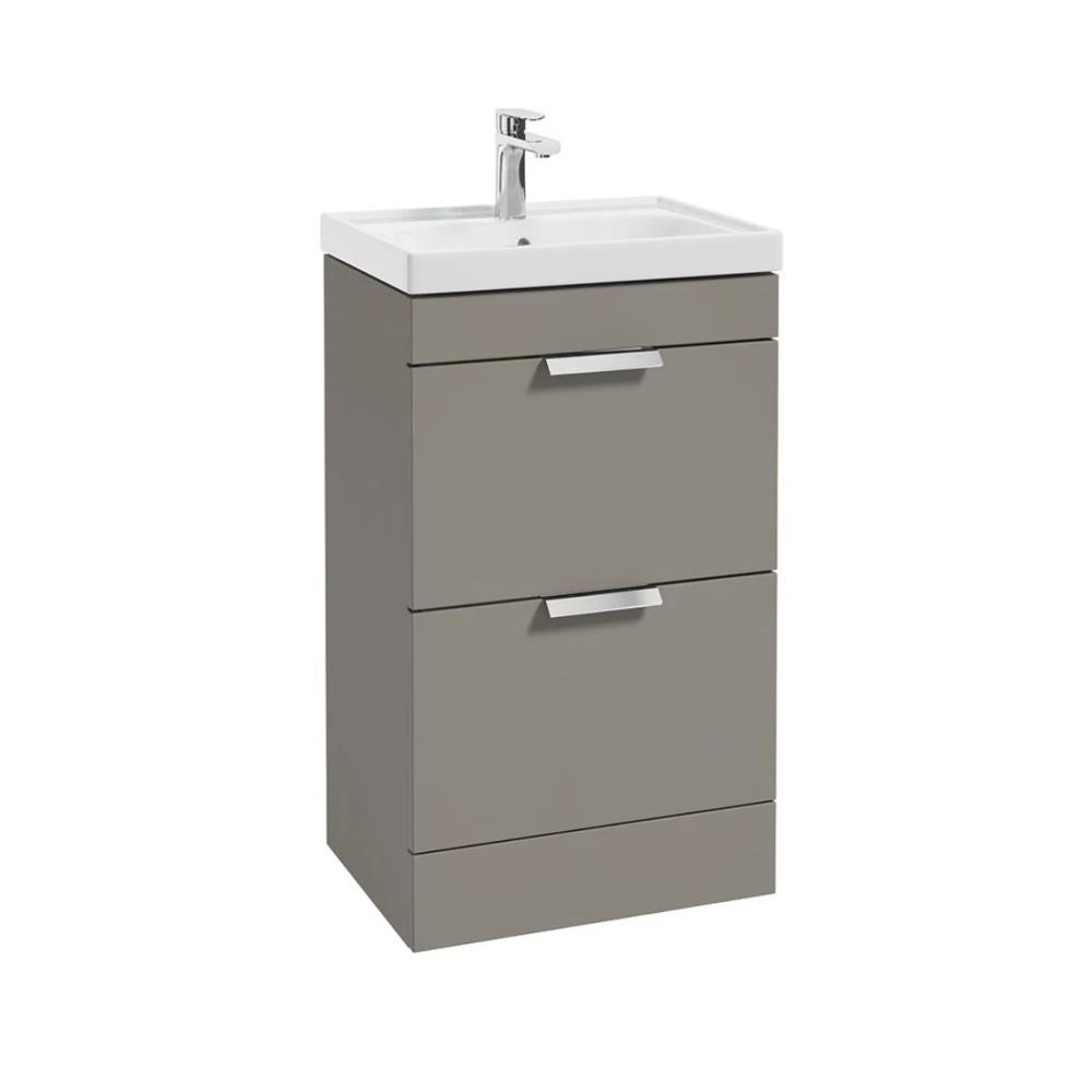 Sonas Stockholm Khaki Matt 50Cm 2 Drawer Floor Standing Vanity Unit ...