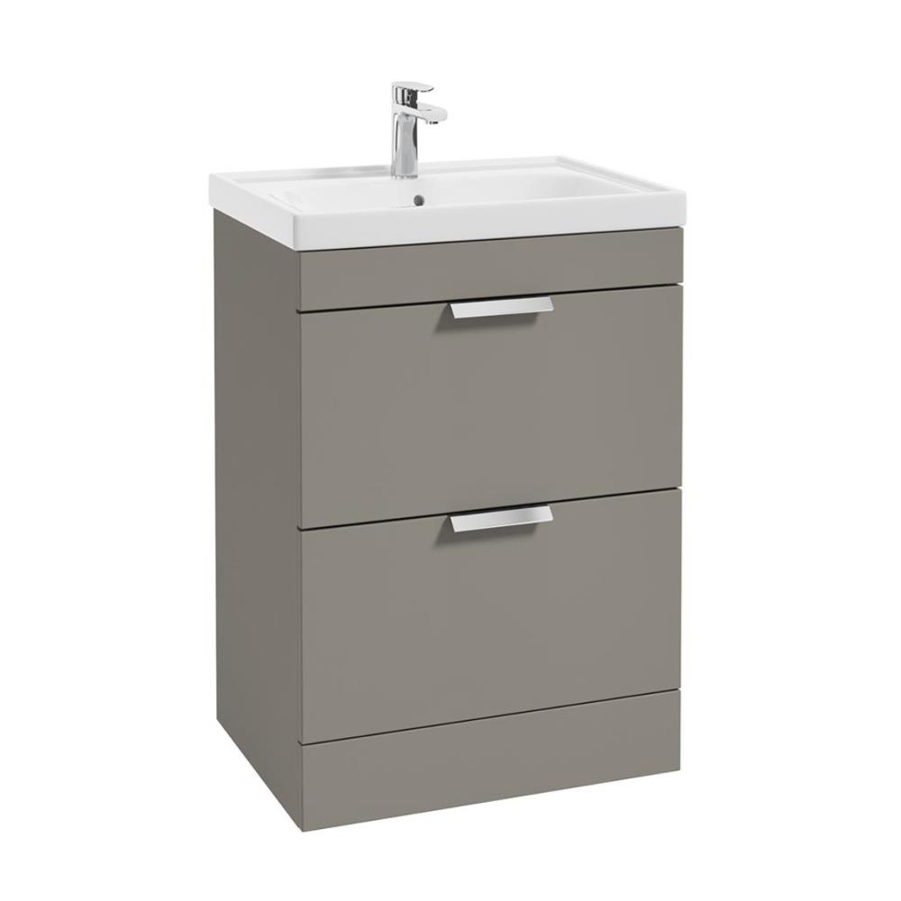 Sonas Stockholm Khaki Matt 60Cm 2 Drawer Floor Standing Vanity Unit ...