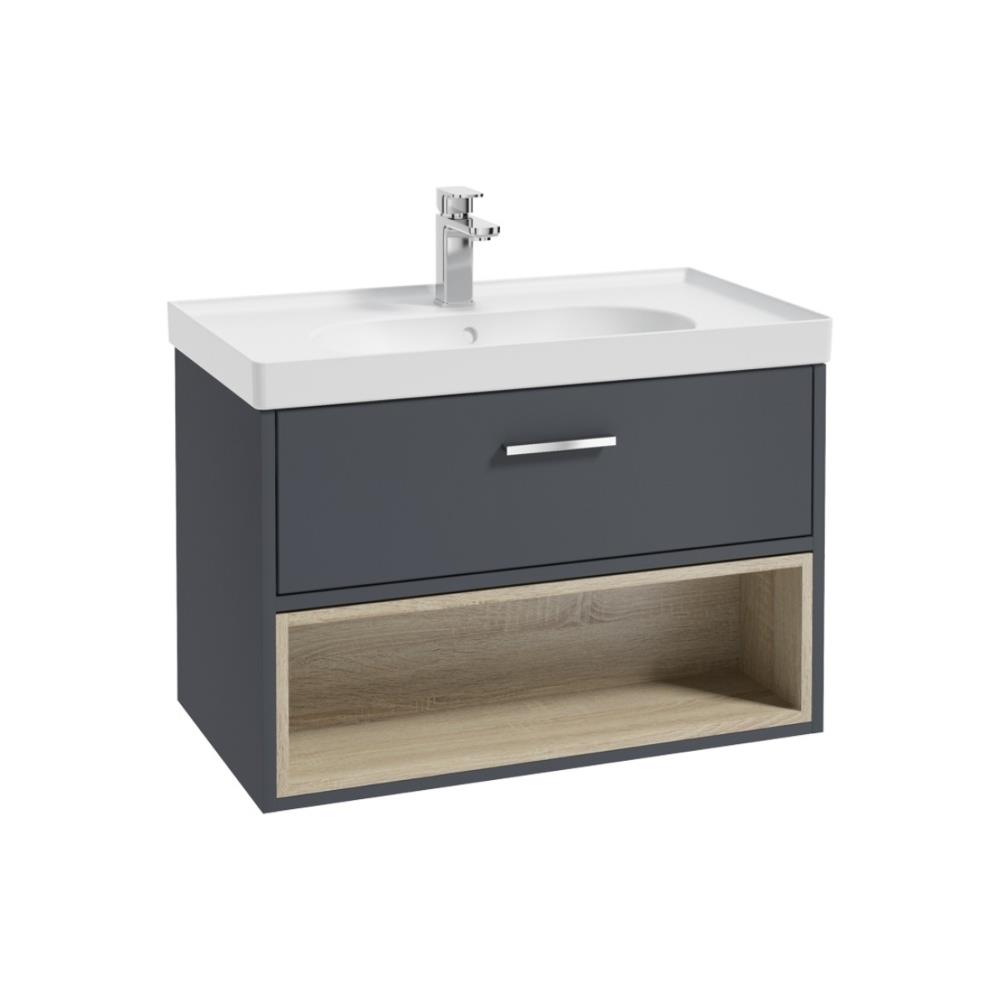 Sonas Malmo 80Cm 1 Drawer Open Shelf Unit Matt Night Sky Blue Matt ...