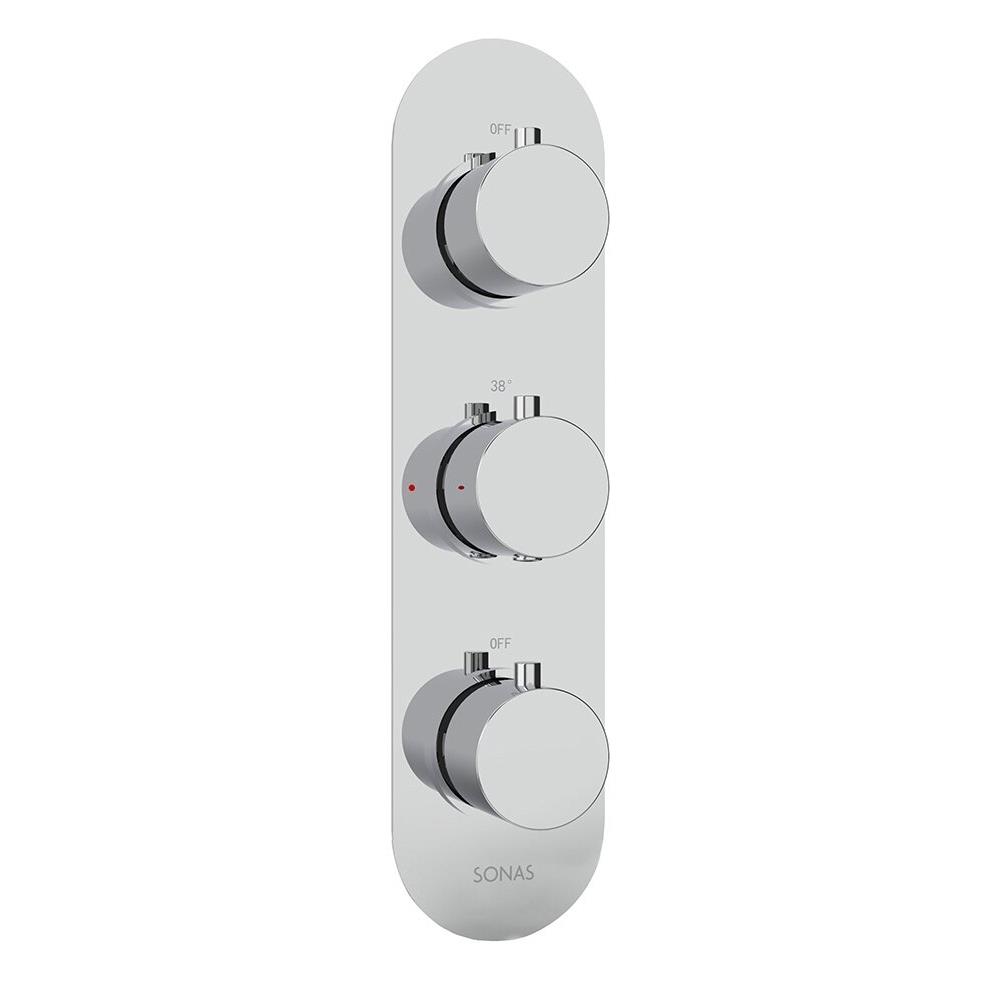 Sonas Quantum Triple Control Concealed Round Thermostatic Shower Valve ...