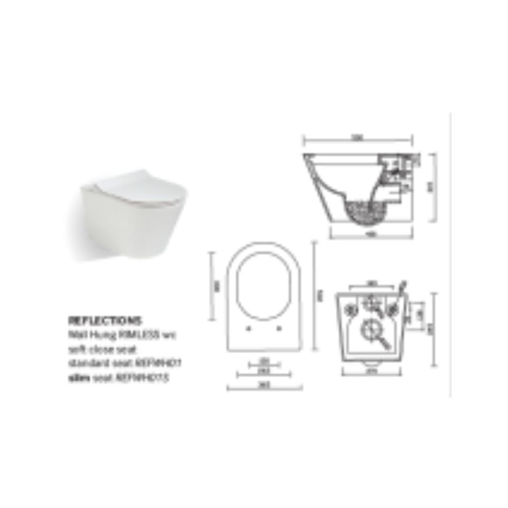 Sonas Reflections Wall Hung Rimless Wc - Soft Close Seat |EEC Homevalue ...