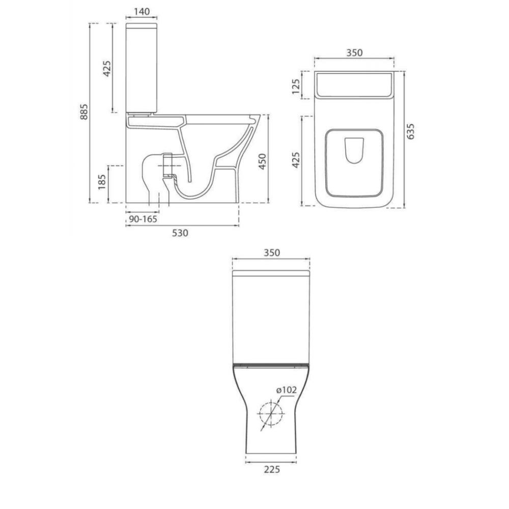 Sonas Sophia Comfort Height Fully Shrouded WC - Slim Soft Clsoe Seat ...