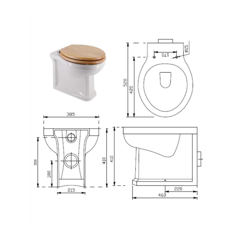 Sonas Westbury Back To The Wall Wc With Oak Mdf Soft Close Seat |EEC ...
