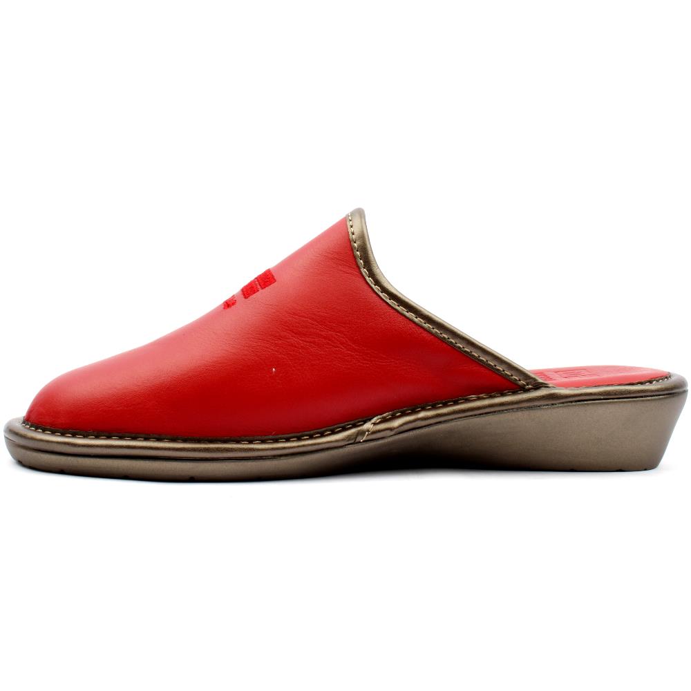 281 Red|Ladies Leather Mules |Nordika Slippers Ireland