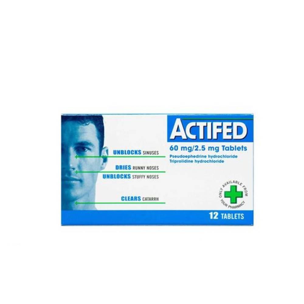 ACTIFED NASAL CONGESTION 60MG/2.5MG 12 TABLETS | Ronaghans Pharmacy ...