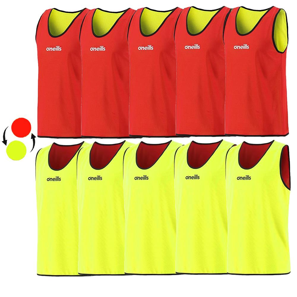 O'Neills Reversible Mesh Training Bibs | Red / Yellow | Senior (Adults ...