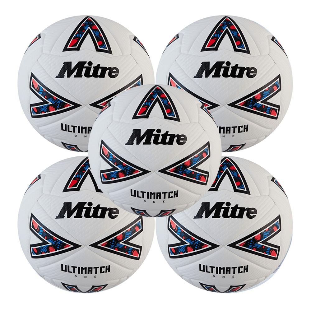 Mitre Ultimatch Match Ball | Size 5 | Pack of 5 - White | Michael ...