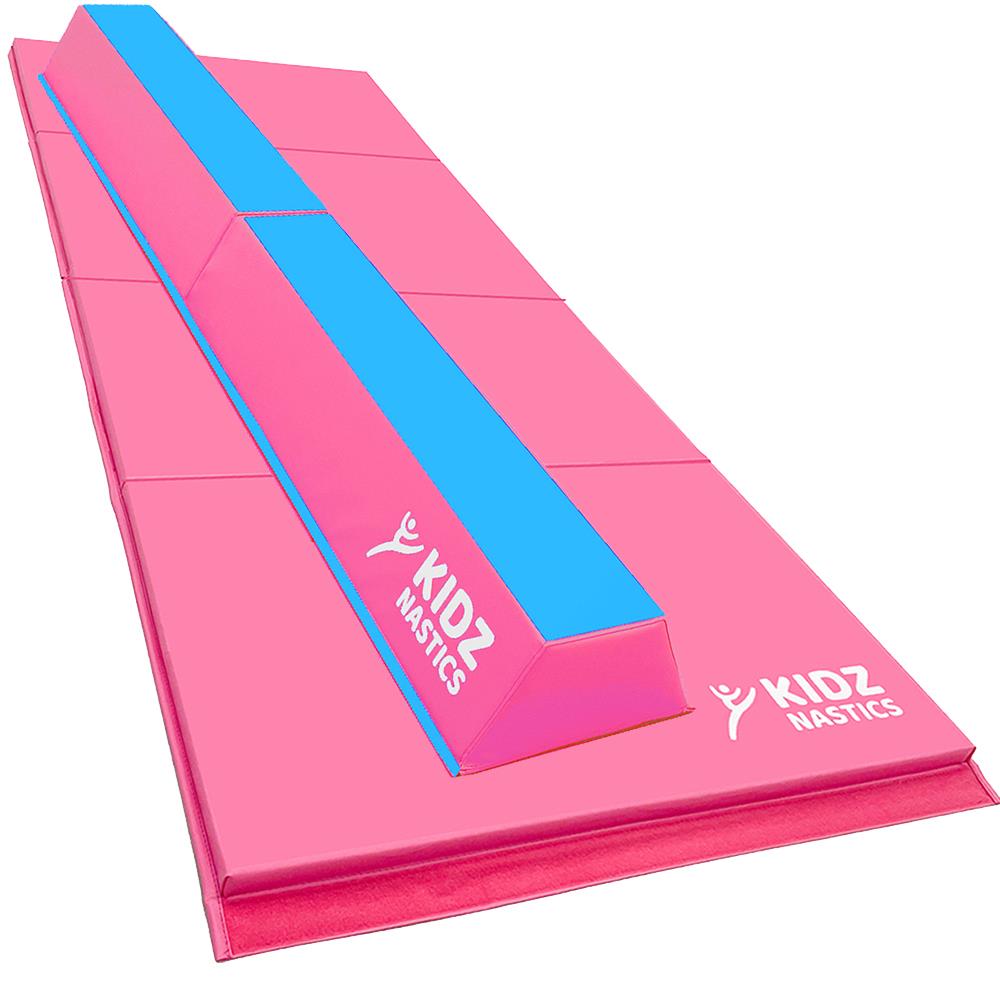 Kidznastics Gymnastics Foldable Balance Beam And Mat Pack - Pink ...