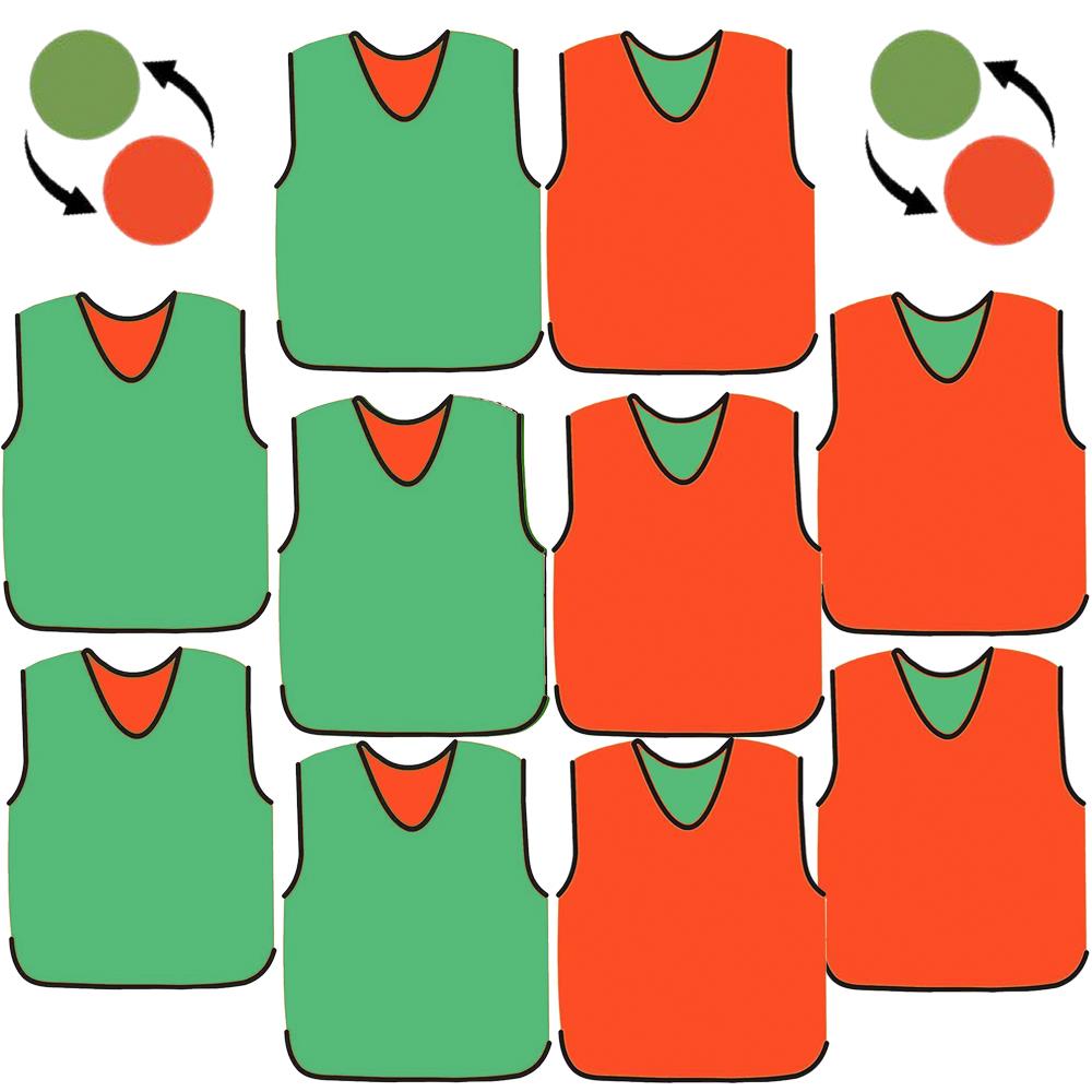 Precision Reversible Mesh Training Bib | ORANGE / GREEN | 10 PACK ...