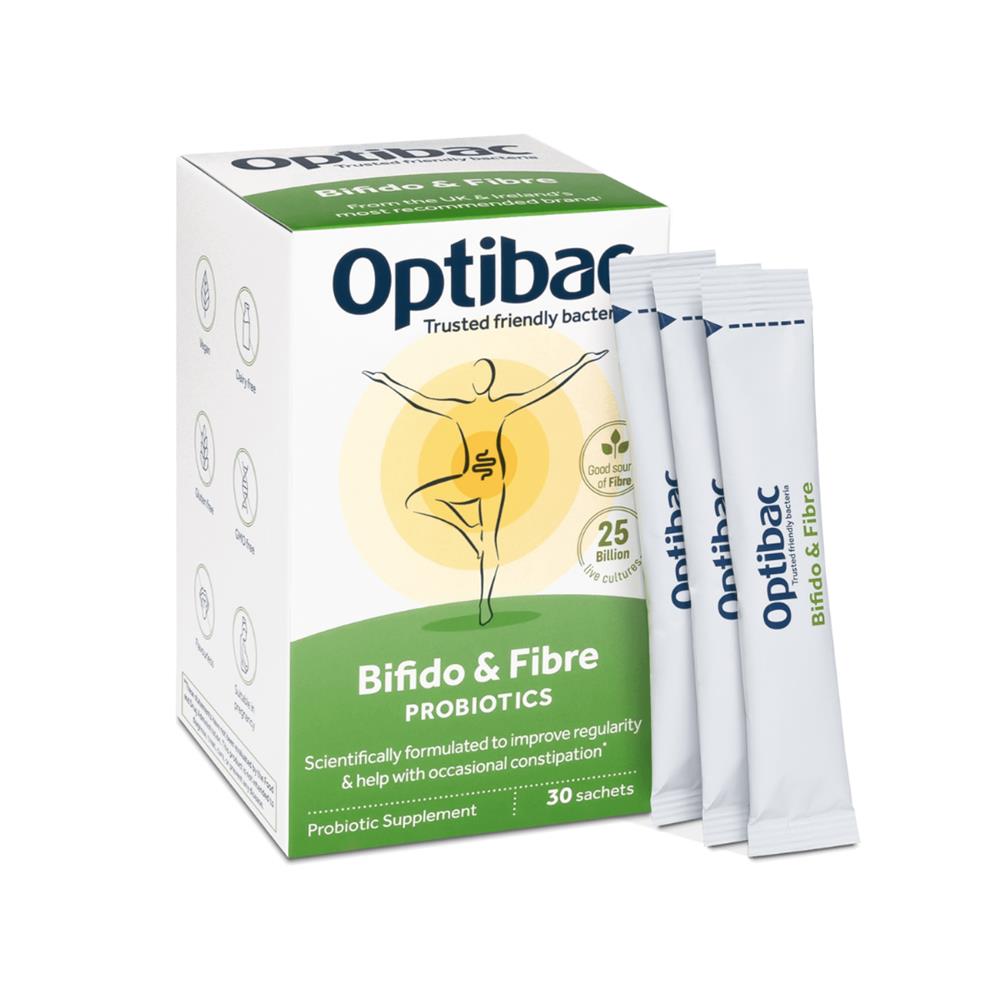 OPTIBAC OPTIBAC BIFDIO & FIBRE PROBIOTIC 30 SACHET | Johnstons Pharmacy ...